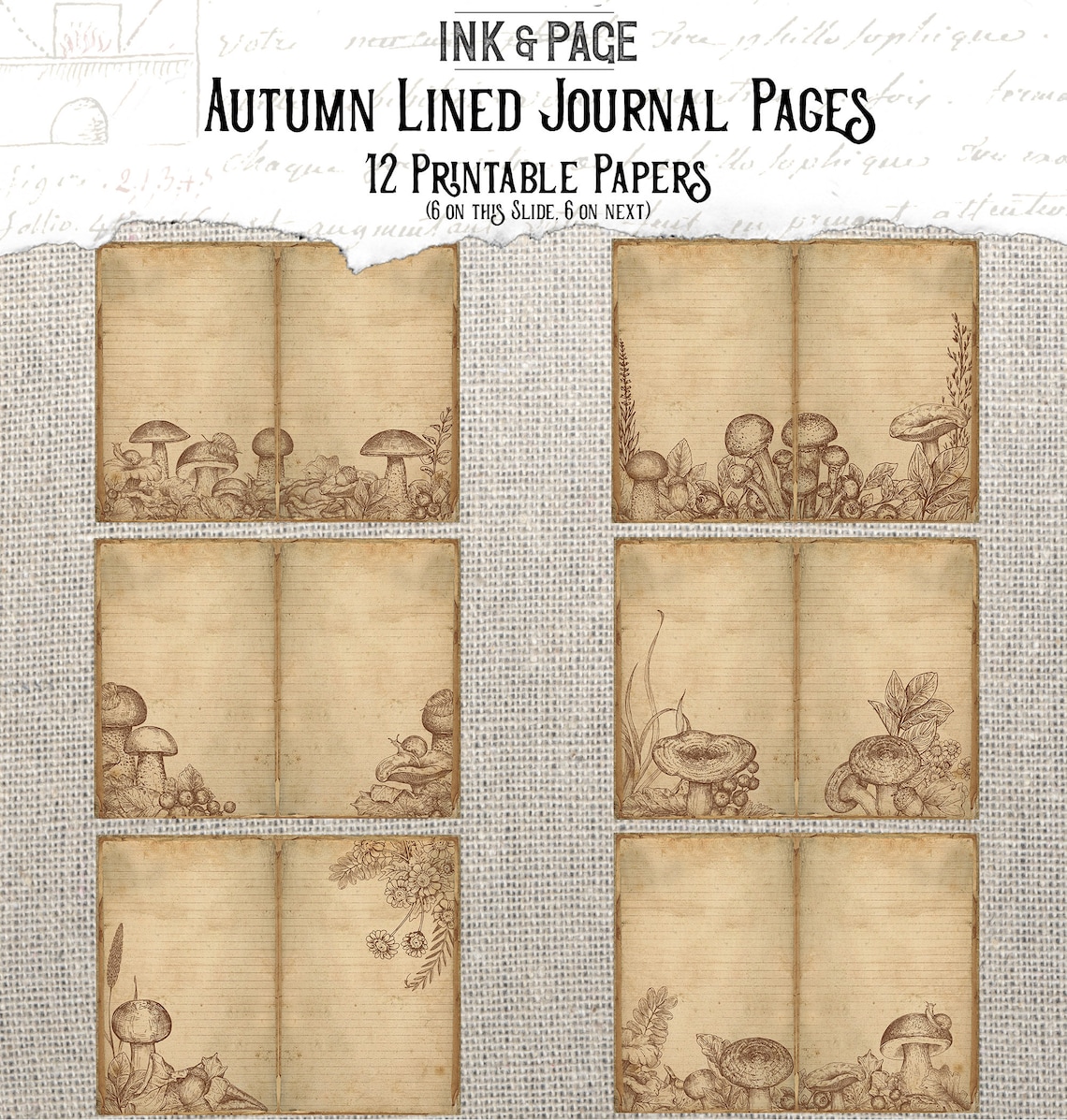 Printable Autumn Junk Journal Lined and Blank Pages Neutral - Etsy