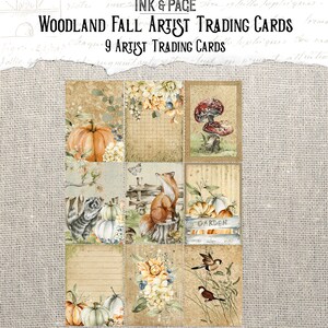 Woodland Fall Printable Atcs, Artist Trading Cards, Junk Journal ...