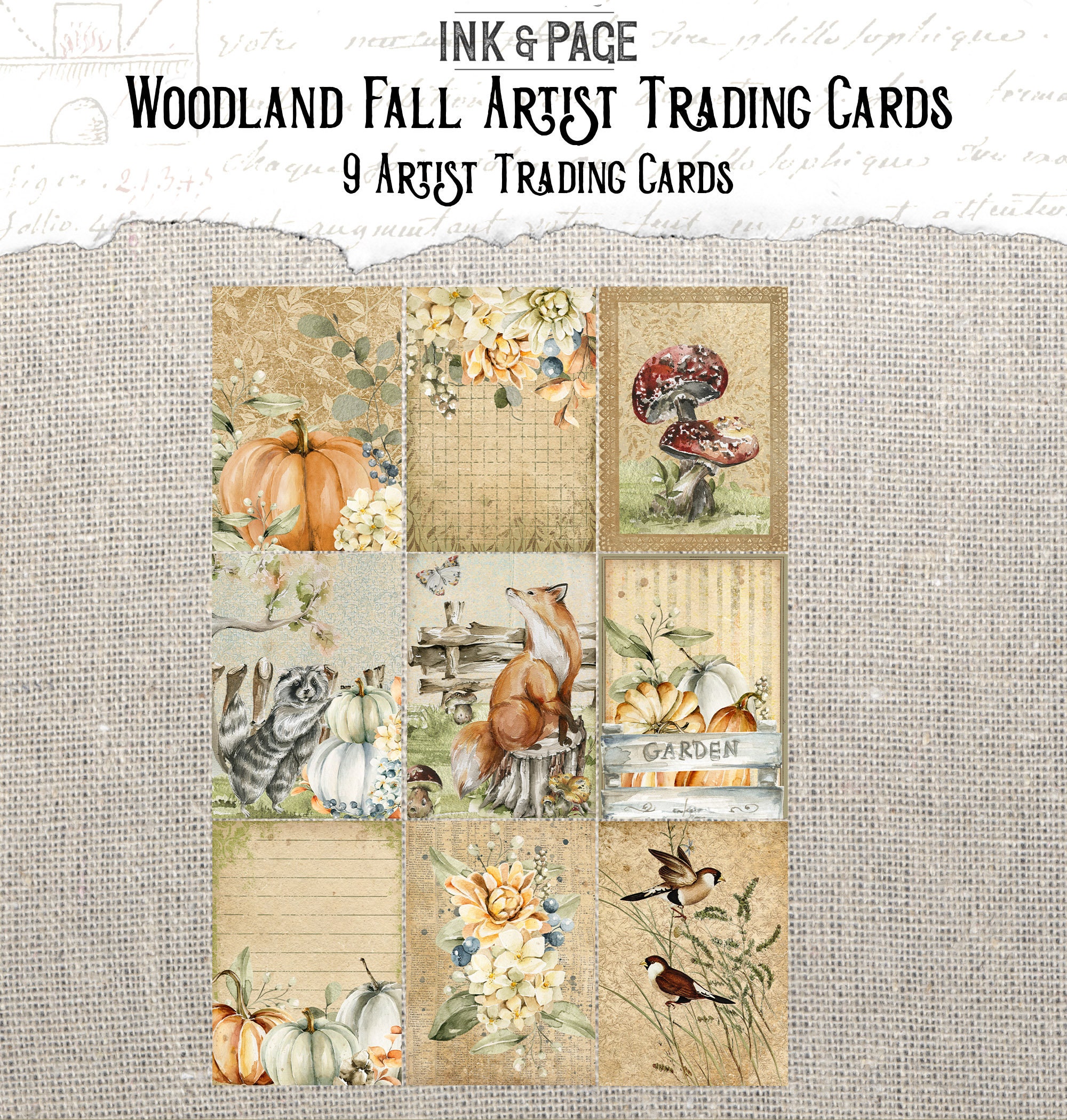 Woodland Fall Printable Atcs Artist Trading Cards Junk - Etsy