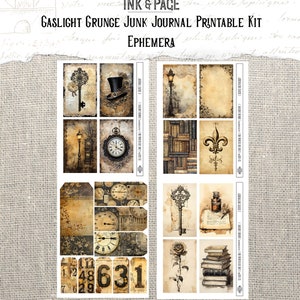Gaslight Grunge Junk Journal Printable Kit Victorian Digital Download ...