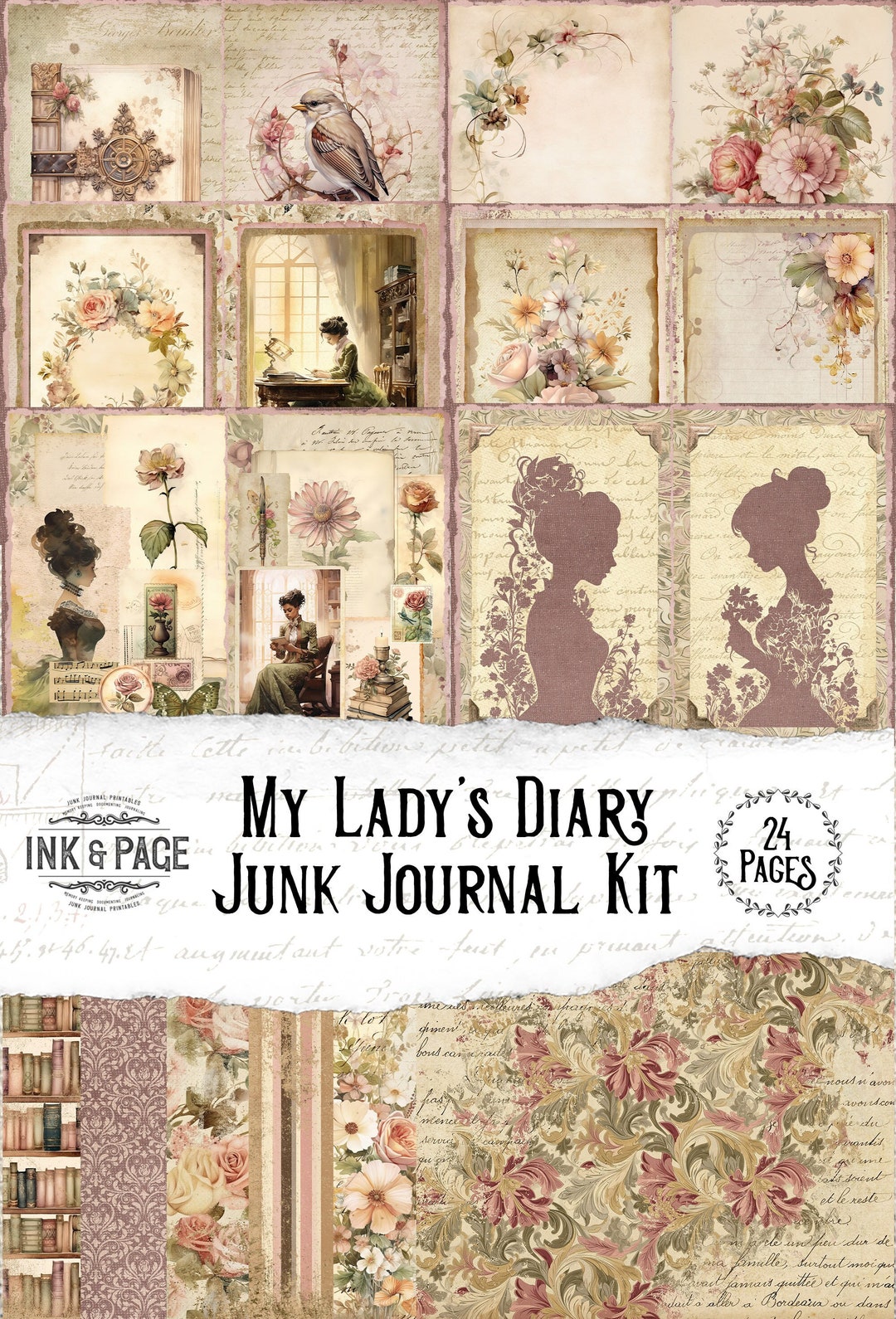 My Lady's Diary Junk Journal Printable Kit Victorian Lady Digital ...