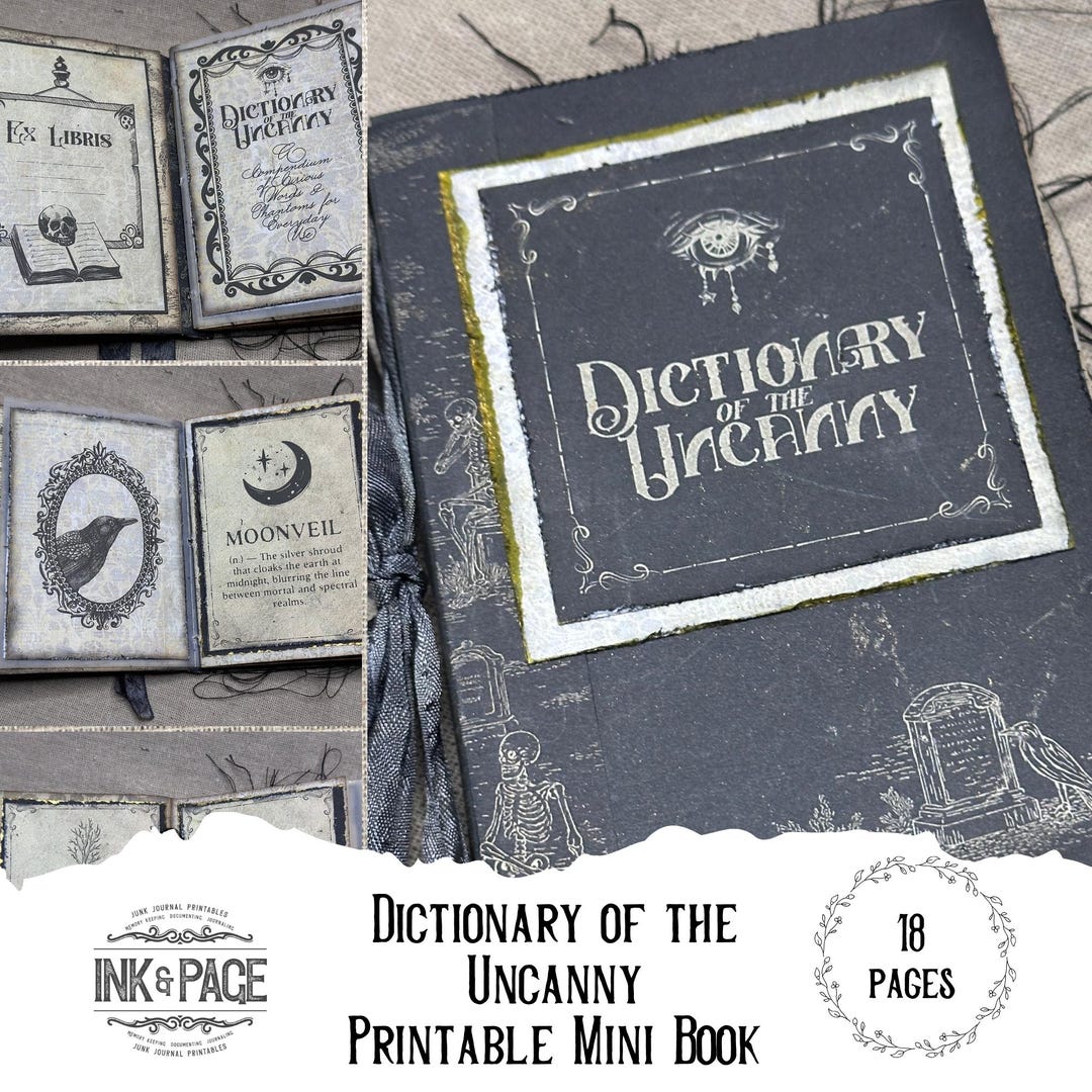 Halloween Mini Book, Dictionary of the Uncanny, Gothic Printable ...
