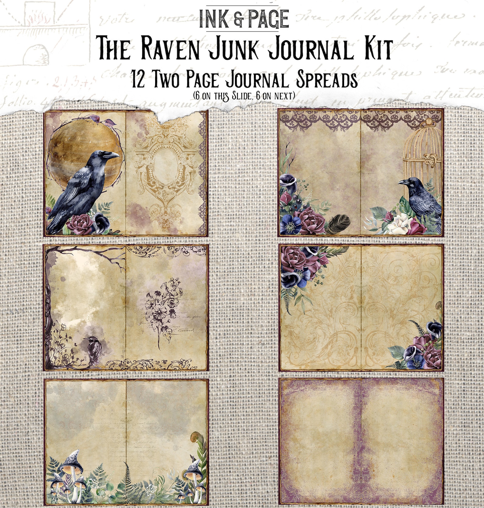 The Raven Junk Journal Printable Kit, Halloween, Dark Academia Digital ...