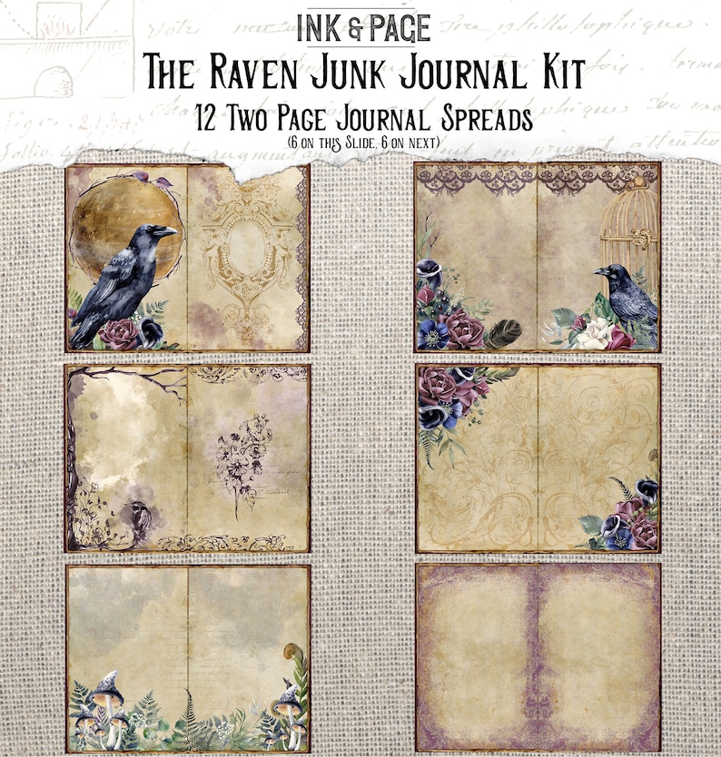 The Raven Junk Journal Printable Kit, Halloween, Dark Academia Digital ...