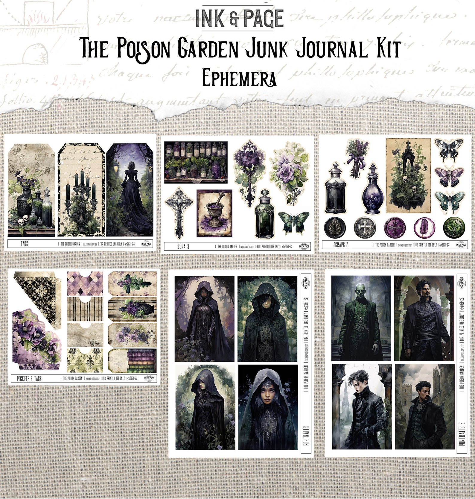 The Poison Garden Junk Journal Printable Kit Gothic Digital Download ...