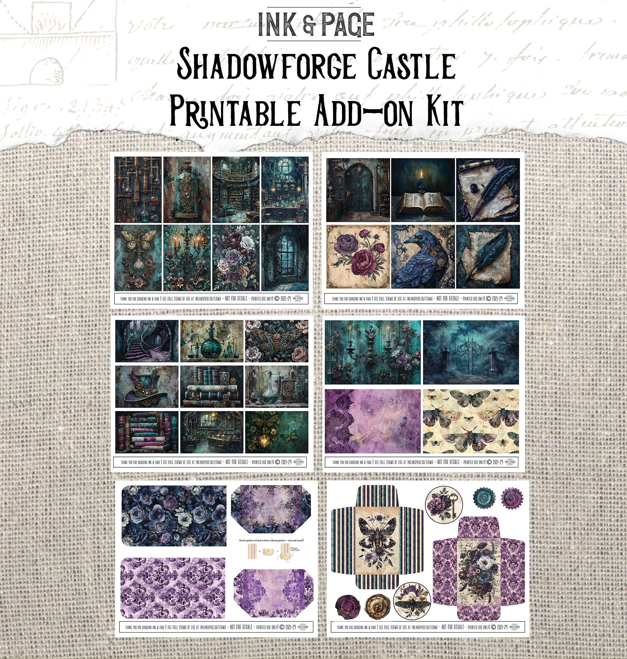 Shadowforge Castle Printable Steampunk Ephemera Add-on Gothic Digital ...
