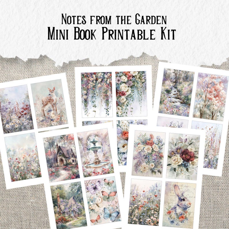 Notes From the Garden Spring Mini Book Printable Junk Journal 4x5 ...
