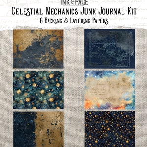 Celestial Mechanics Junk Journal Printable Kit Vintage Moon Journaling ...