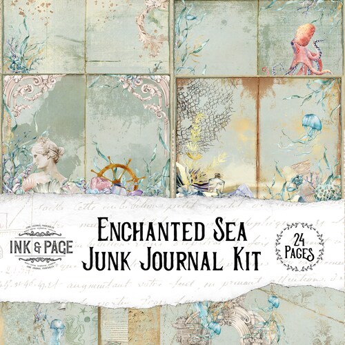 Enchanted Sea Junk Journal Printable Kit Vintage Ocean - Etsy