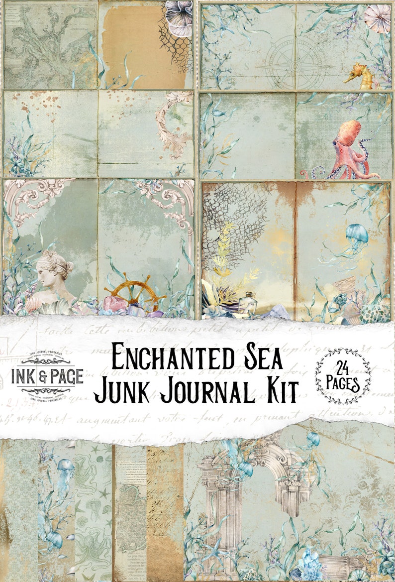 Enchanted Sea Junk Journal Printable Kit Vintage Ocean - Etsy