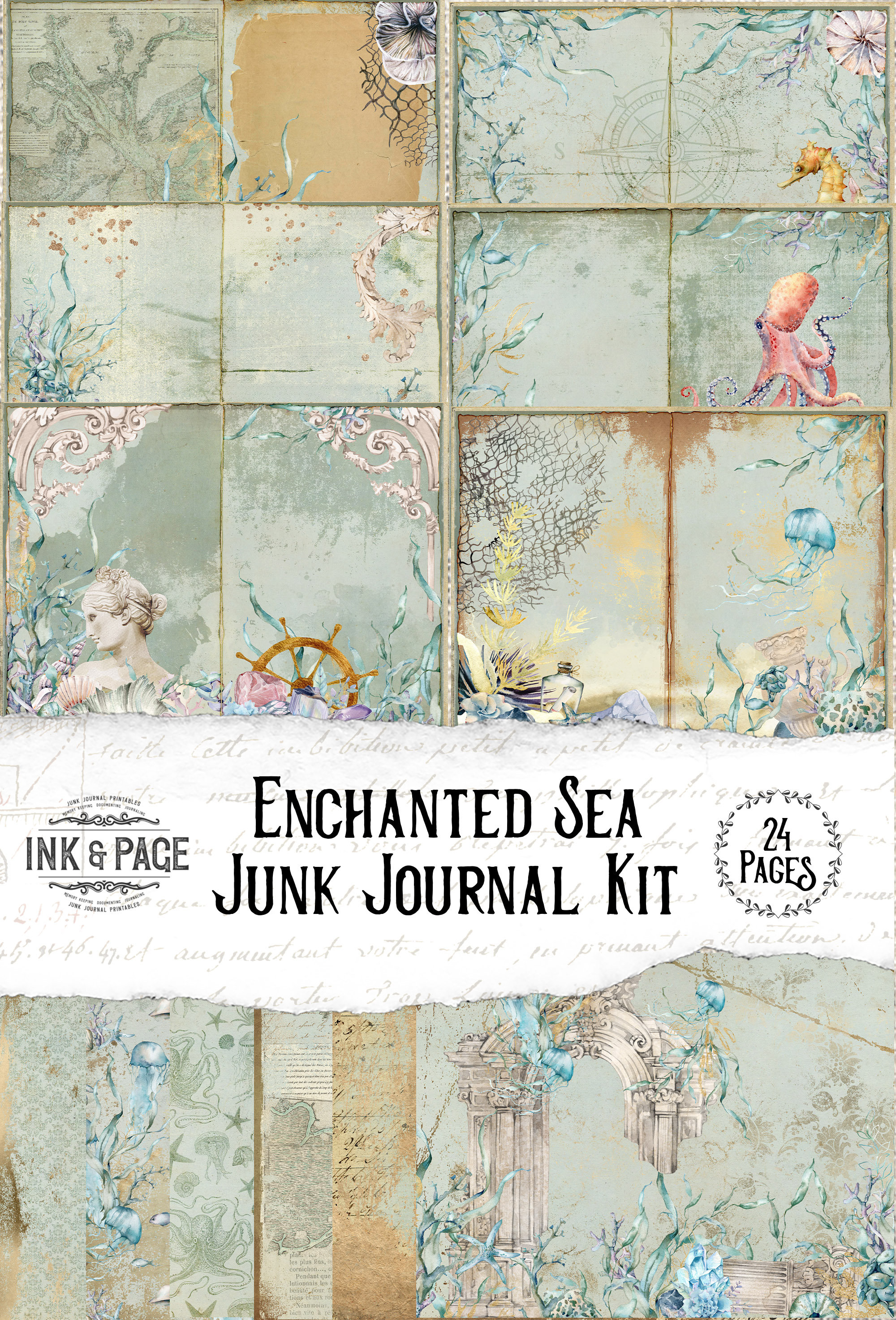 Enchanted Sea Junk Journal Printable Kit Vintage Ocean - Etsy