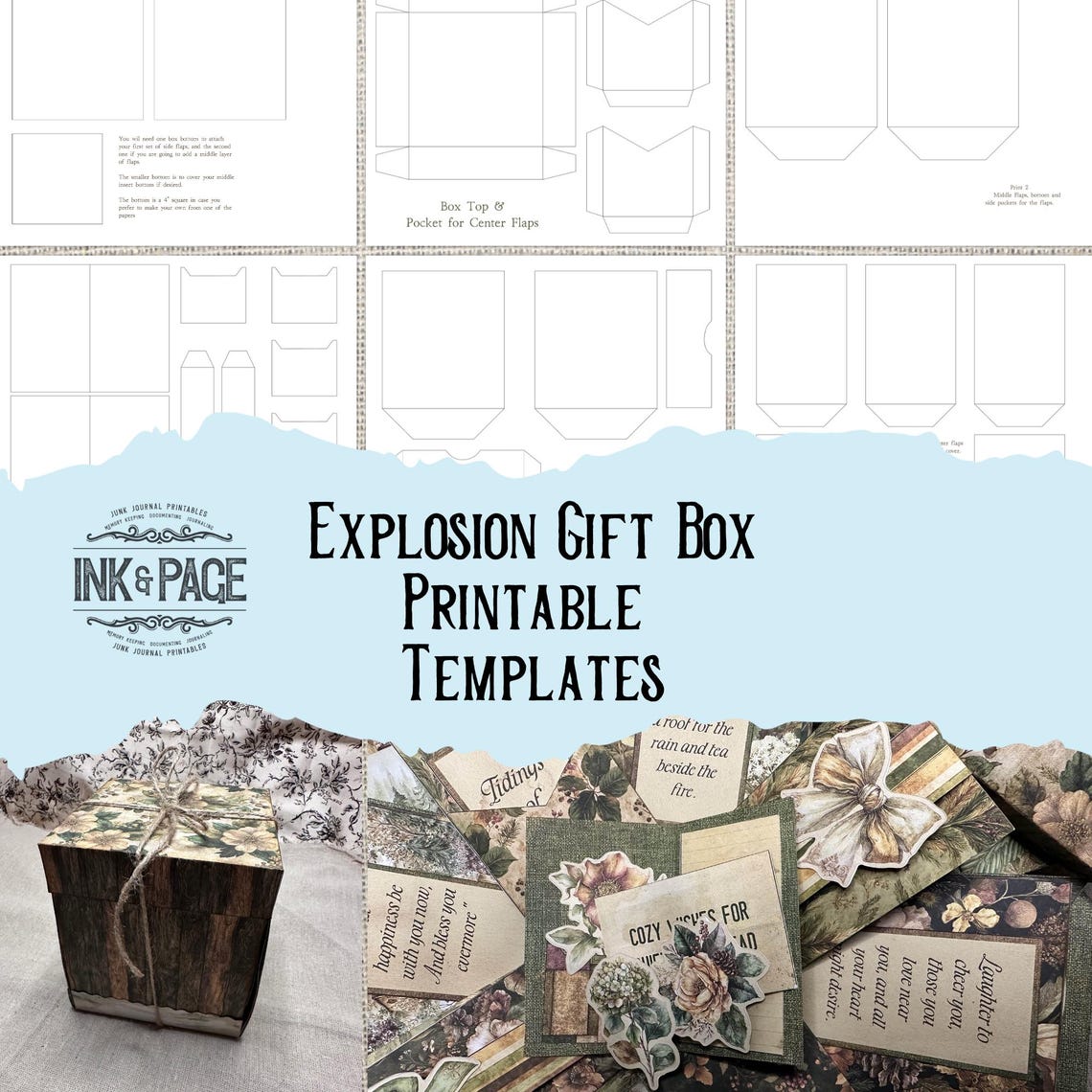 Explosion Box Template - Use Your Own Papers to Make an Explosion Gift ...