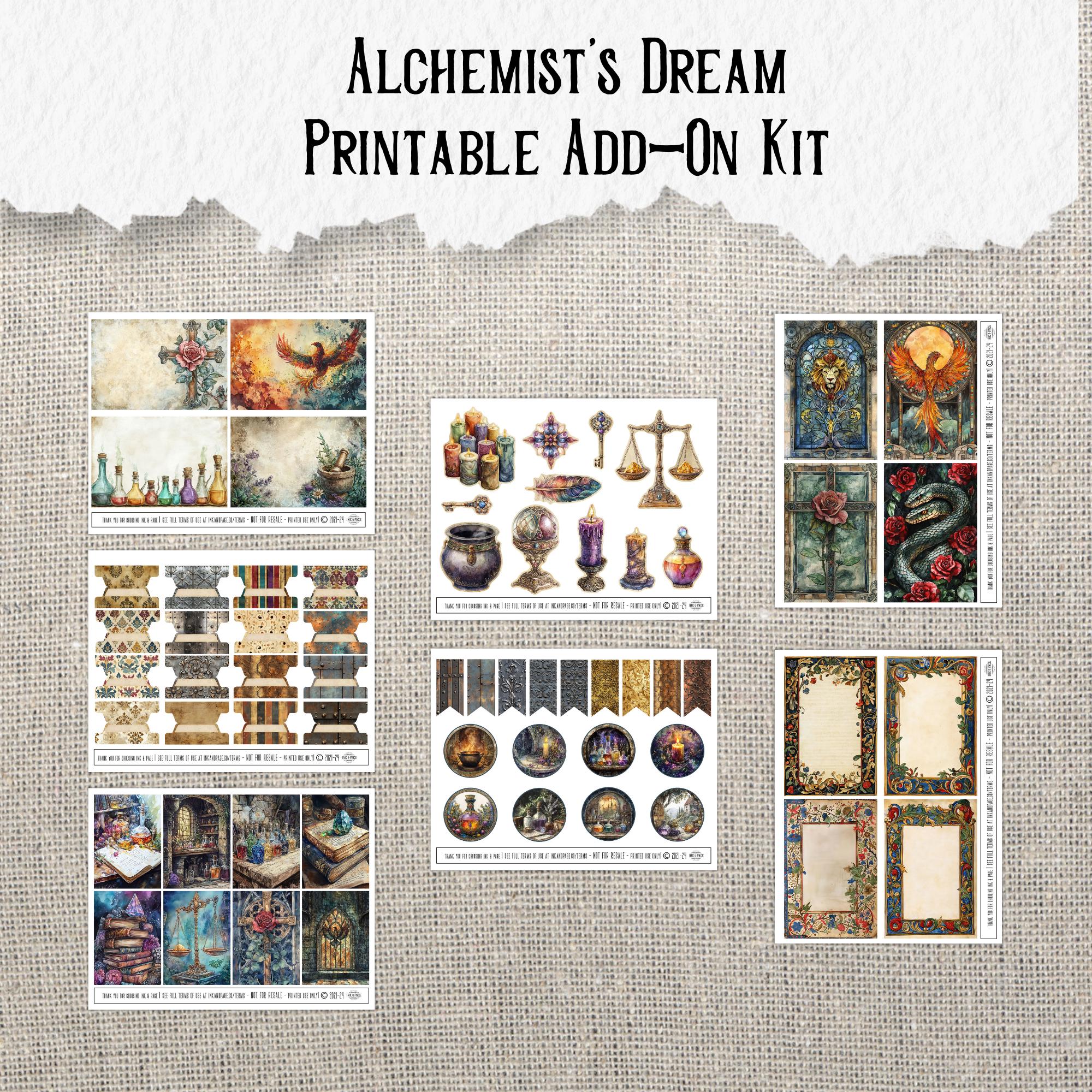 Alchemist's Dream Printable Ephemera Junk Journal Kit Wizard Digital ...