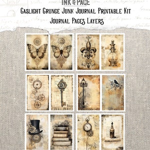 Gaslight Grunge Junk Journal Printable Kit Victorian Digital Download ...
