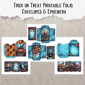 Trick or Treat Printable Halloween Folio and Envelopes Kit Junk Journal ...