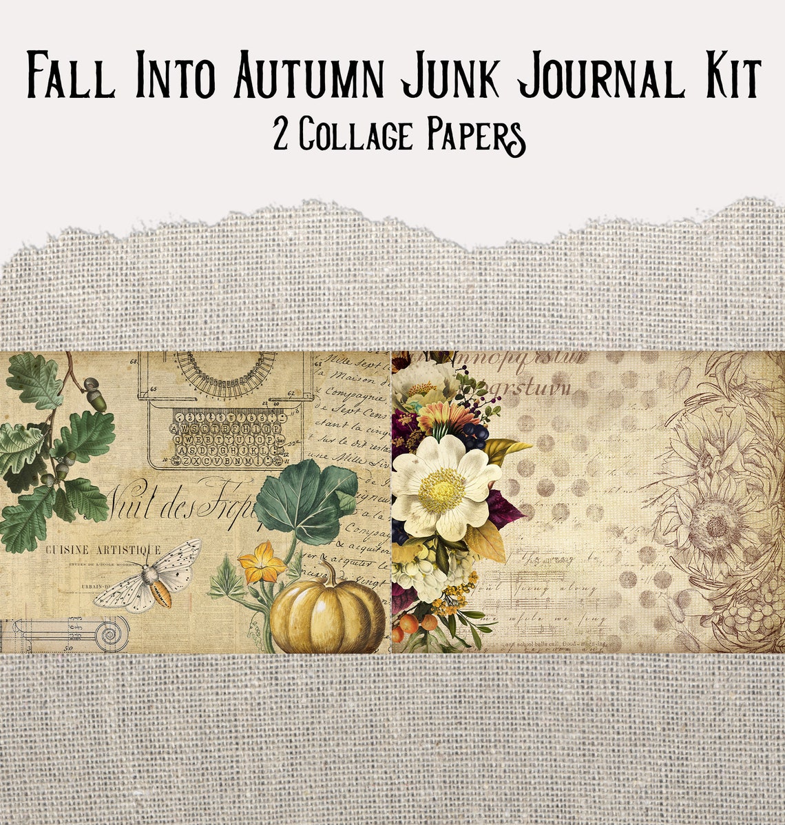 Fall Into Autumn Printable Junk Journal Kit Pumpkins Autumn | Etsy