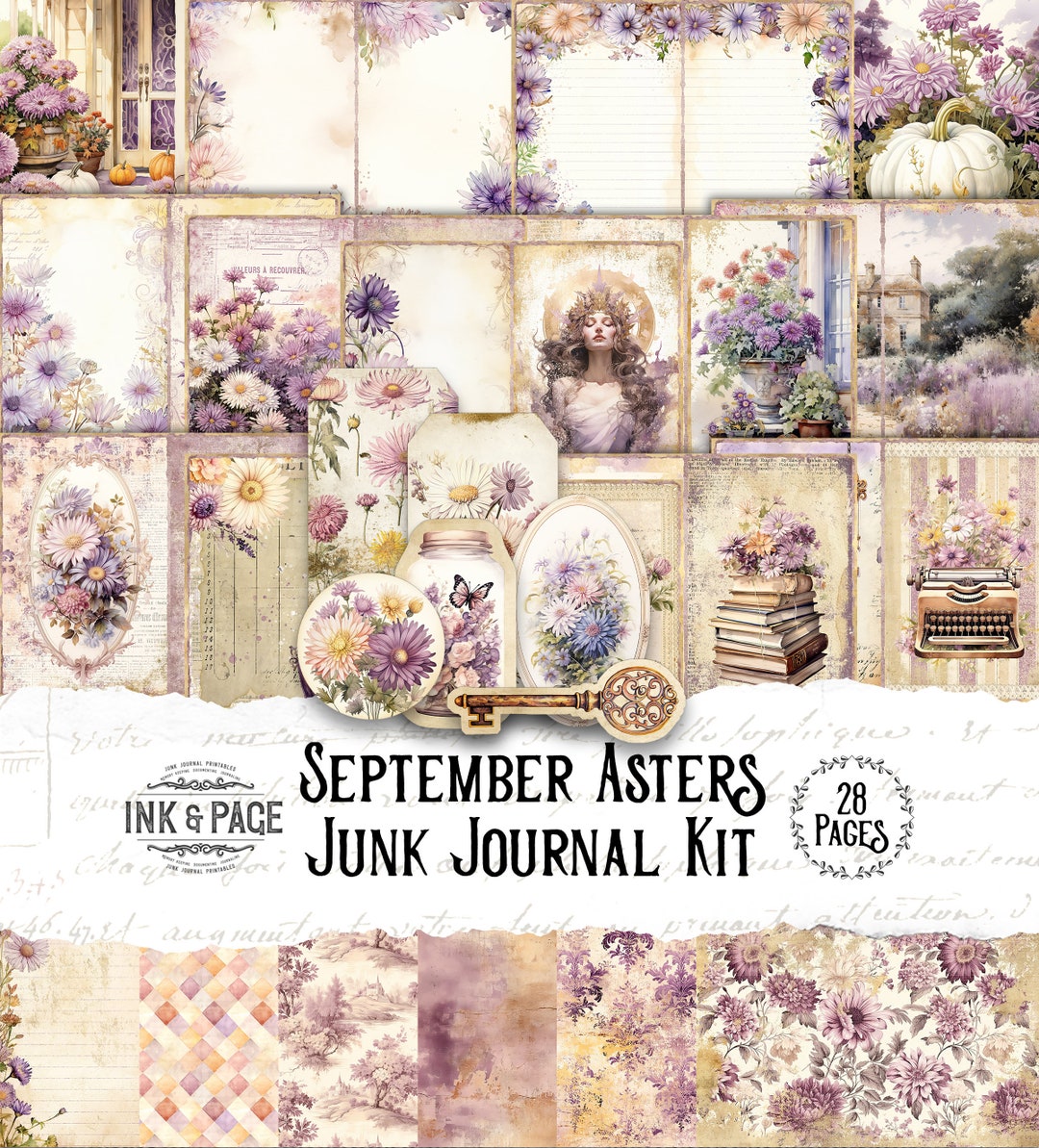 September Junk Journal Printable Kit Birth Month Digital Download ...
