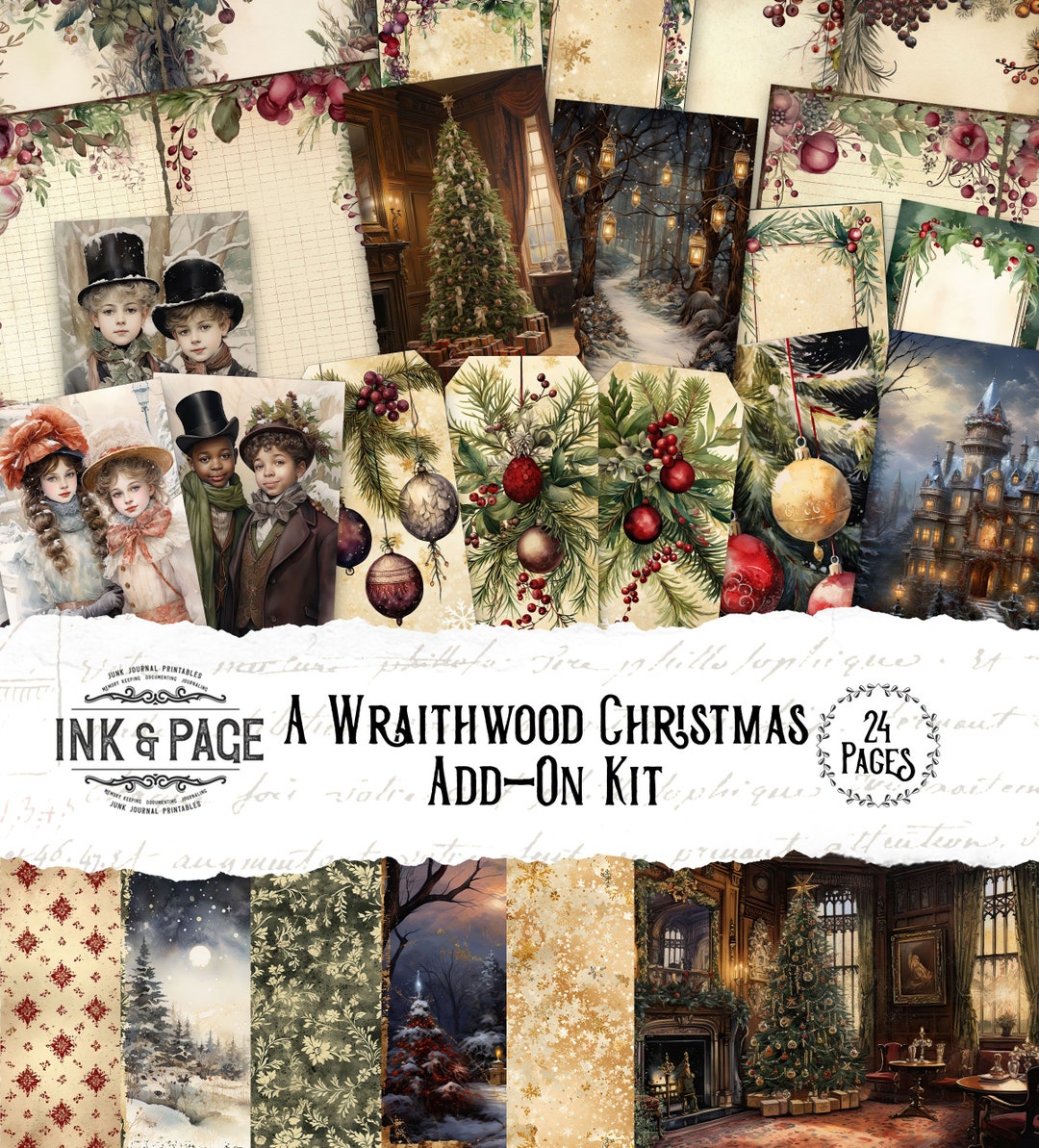 Wraithwood Christmas Add-on Ephemera Printable Junk Journal Kit ...