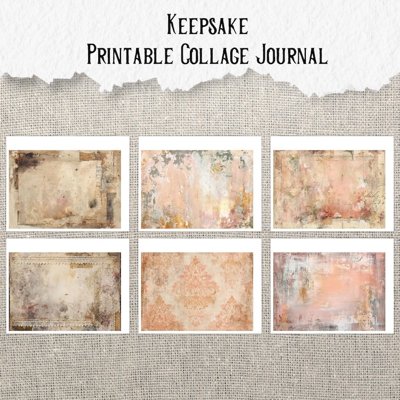 Keepsake Collage Printable Junk Journal Mixed Media Art Scrappy Layers ...