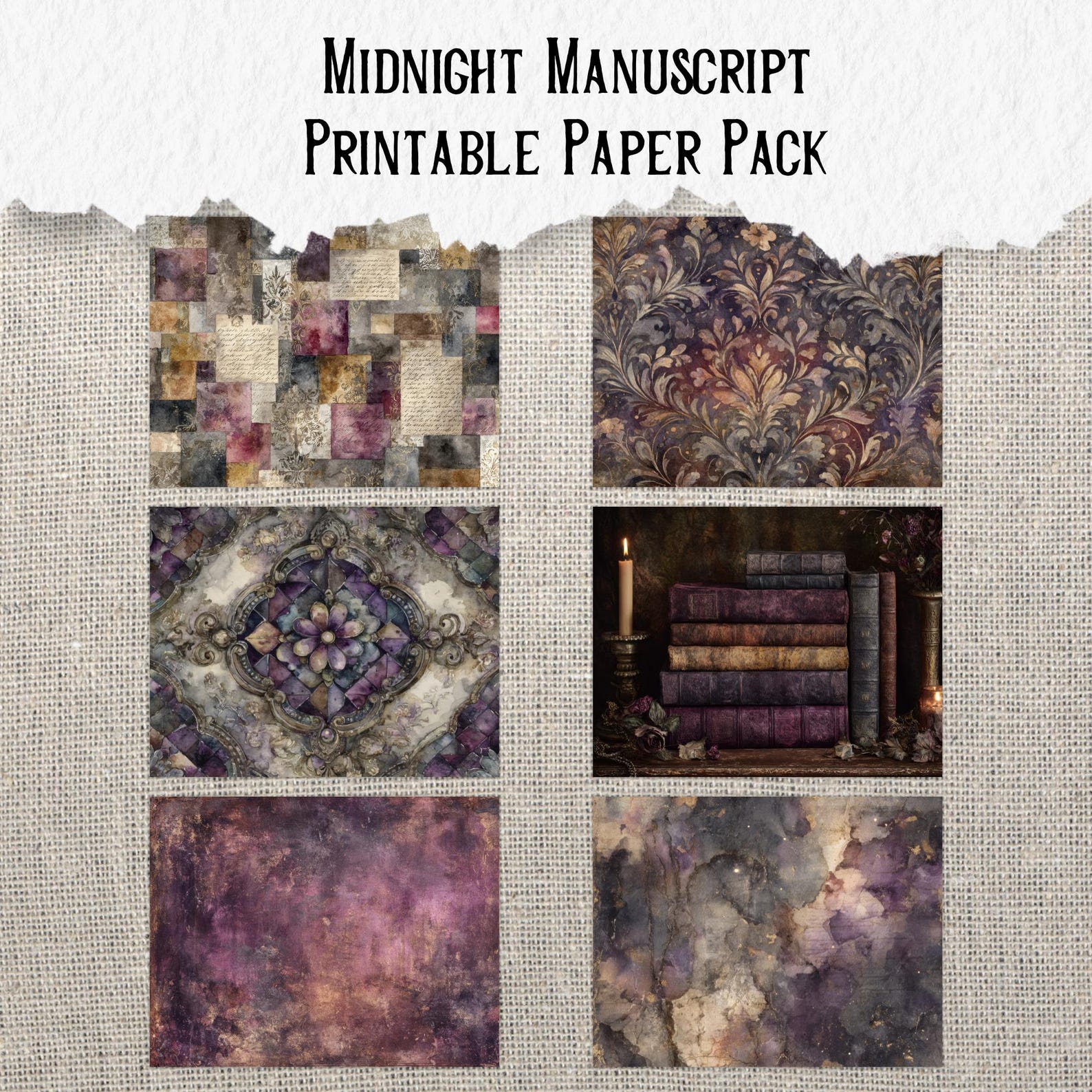 Midnight Manuscript Printable Paper Pack | Winter Academia Journal ...