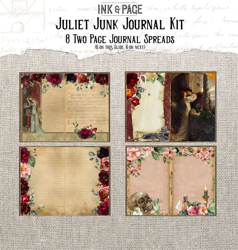 Romeo and Juliet Junk Journal Printable Kit Dark Academia - Etsy
