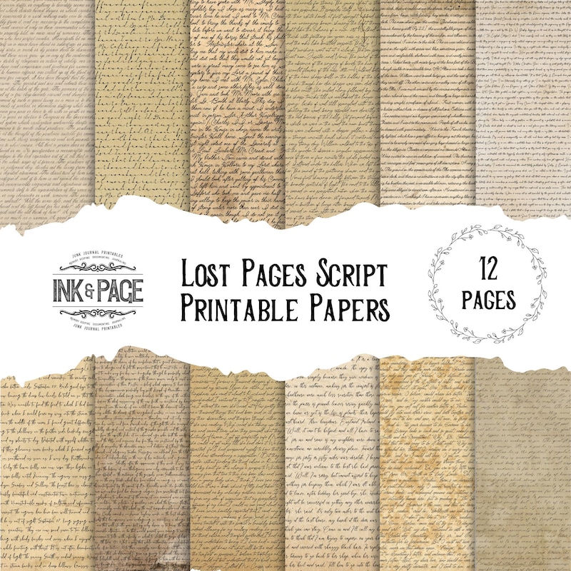 Old Script Paper Digital - Etsy