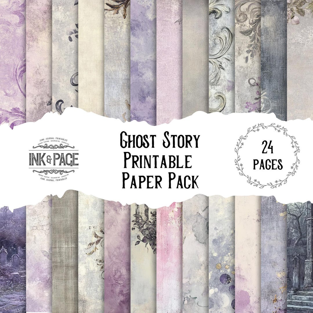 Ghost Story Printable Junk Journal Paper Pack Digital Grunge Pastel ...