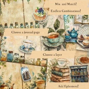 Tea Time Junk Journal Printable Kit Tea Party Digital Download Vintage ...