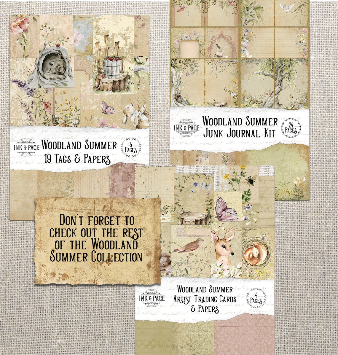 Woodland Summer Printable Word Ephemera, Inspiration Phrases, Script ...