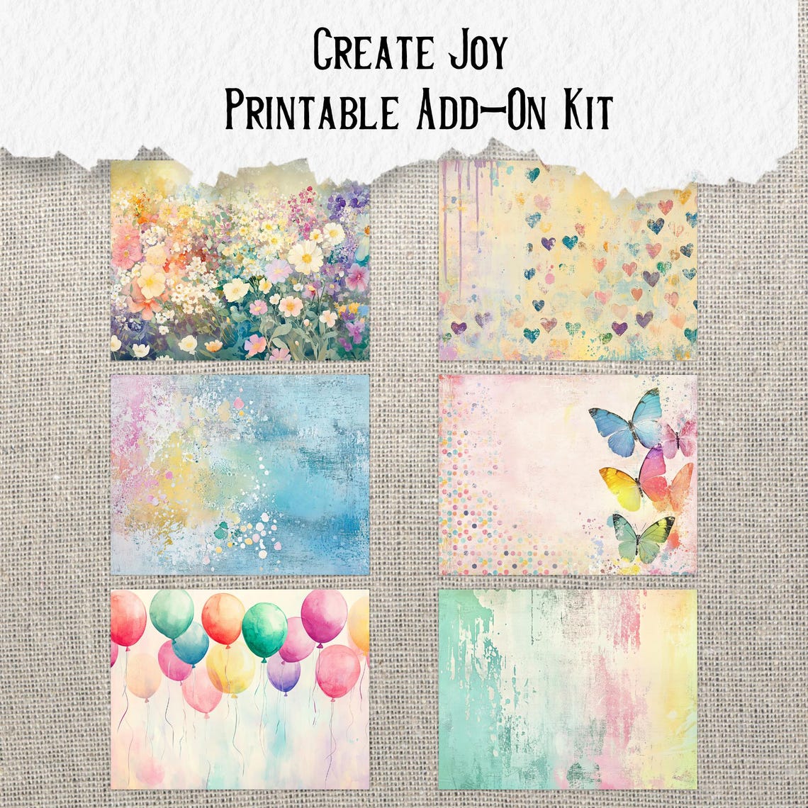 Create Joy Printable Ephemera Add-on Kit Collage Junk Journal Digital ...