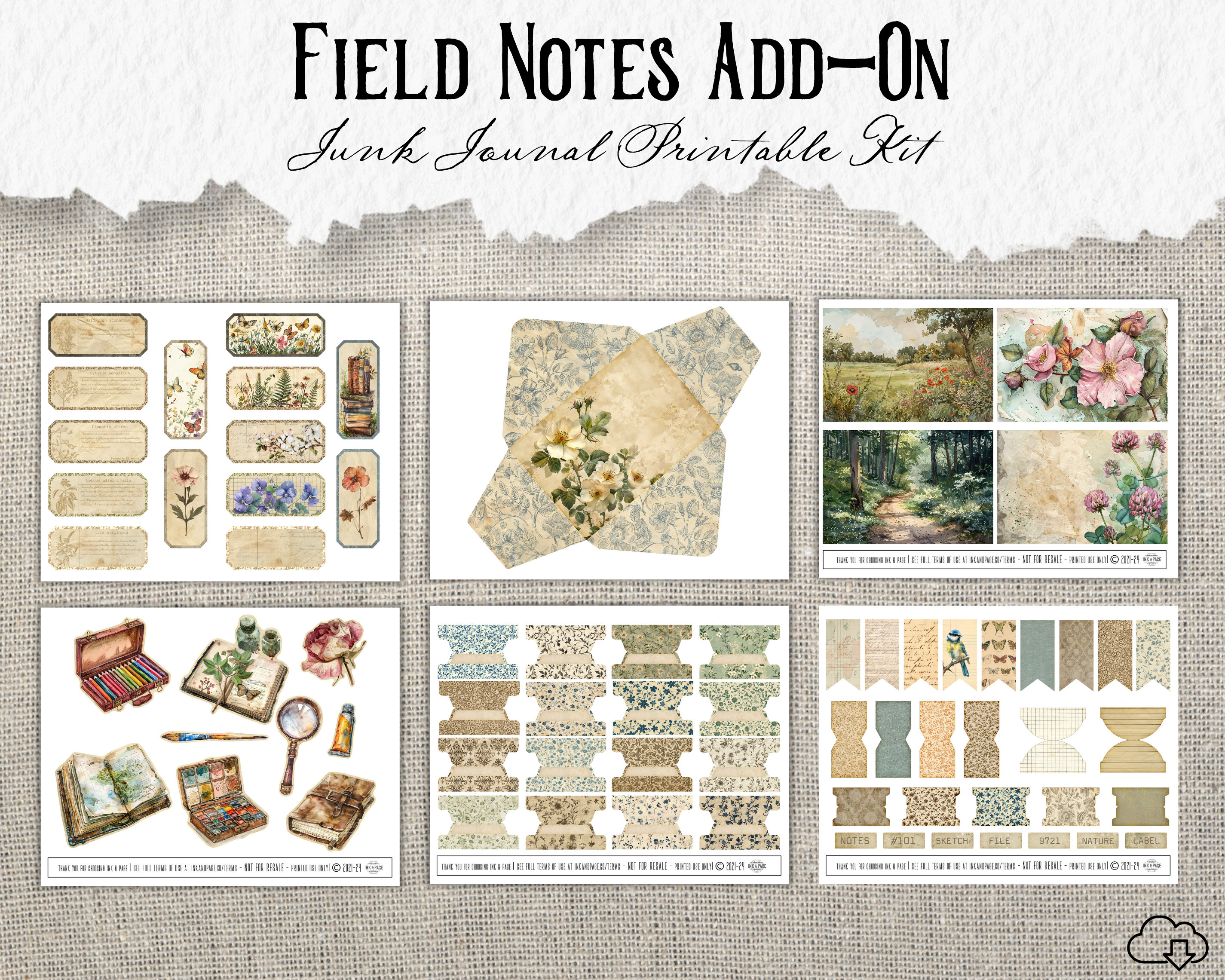 Field Notes Printable Ephemera Add-on Junk Journal Kit Naturalist ...