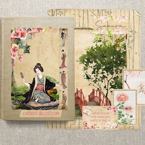 Sakura Printable Junk Journal Kit, Japanese Spring Ephemera Pack ...