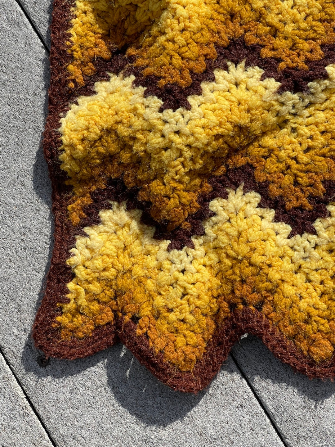Vintage Earth Tones Afghan Crochet Blanket Large - Etsy