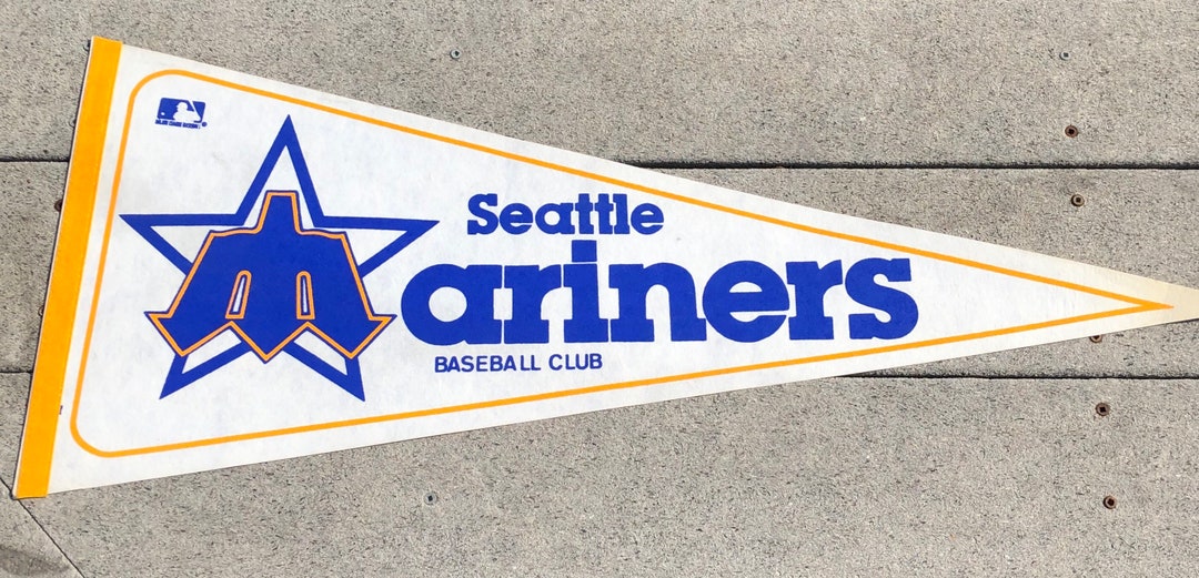 1970’s Seattle Mariners Blue Style Pennant Baseball Full Size 30” NOS ...