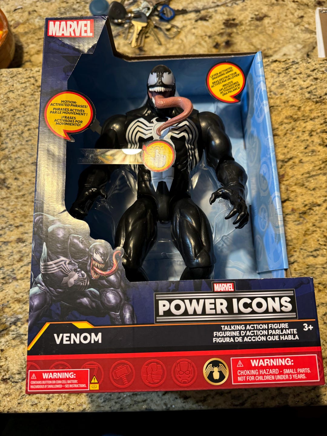 Venom Action, Figure, Marve Power Icons MIB 11 Inch Motion Activated ...