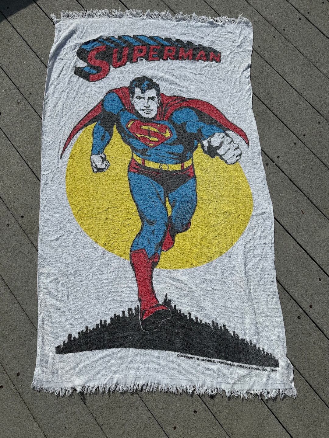 Vintage 1978 SUPERMAN TOWEL DC Comics Bath Beach Superhero Cartoon - Etsy