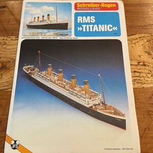 RMS Titanic 1:400 Scale Paper Model Germany Schreiber-bogen - Etsy