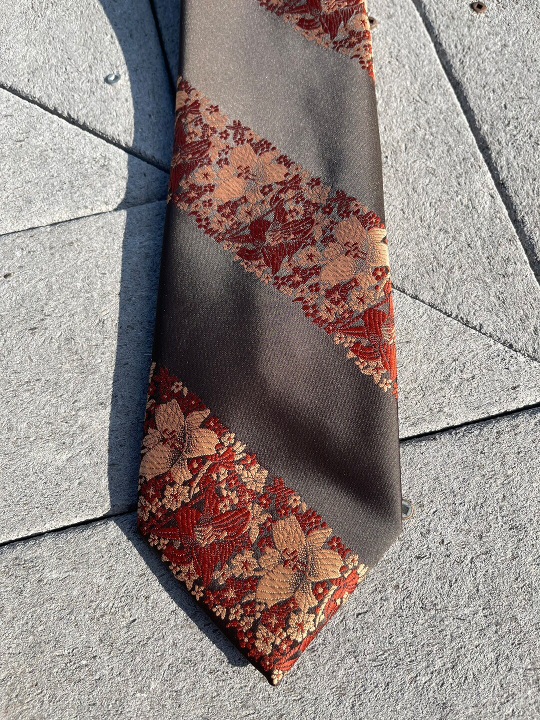 Vintage 1970s Beau Brummell Gentry Brown Flowers Tie Polyester - Etsy