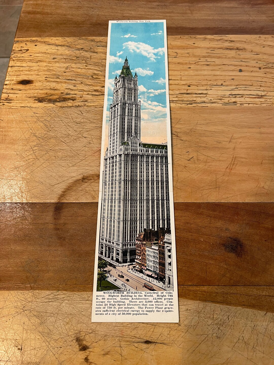 Postcard Woolworth Building New York Long 3 Card Triple Trifold - Etsy