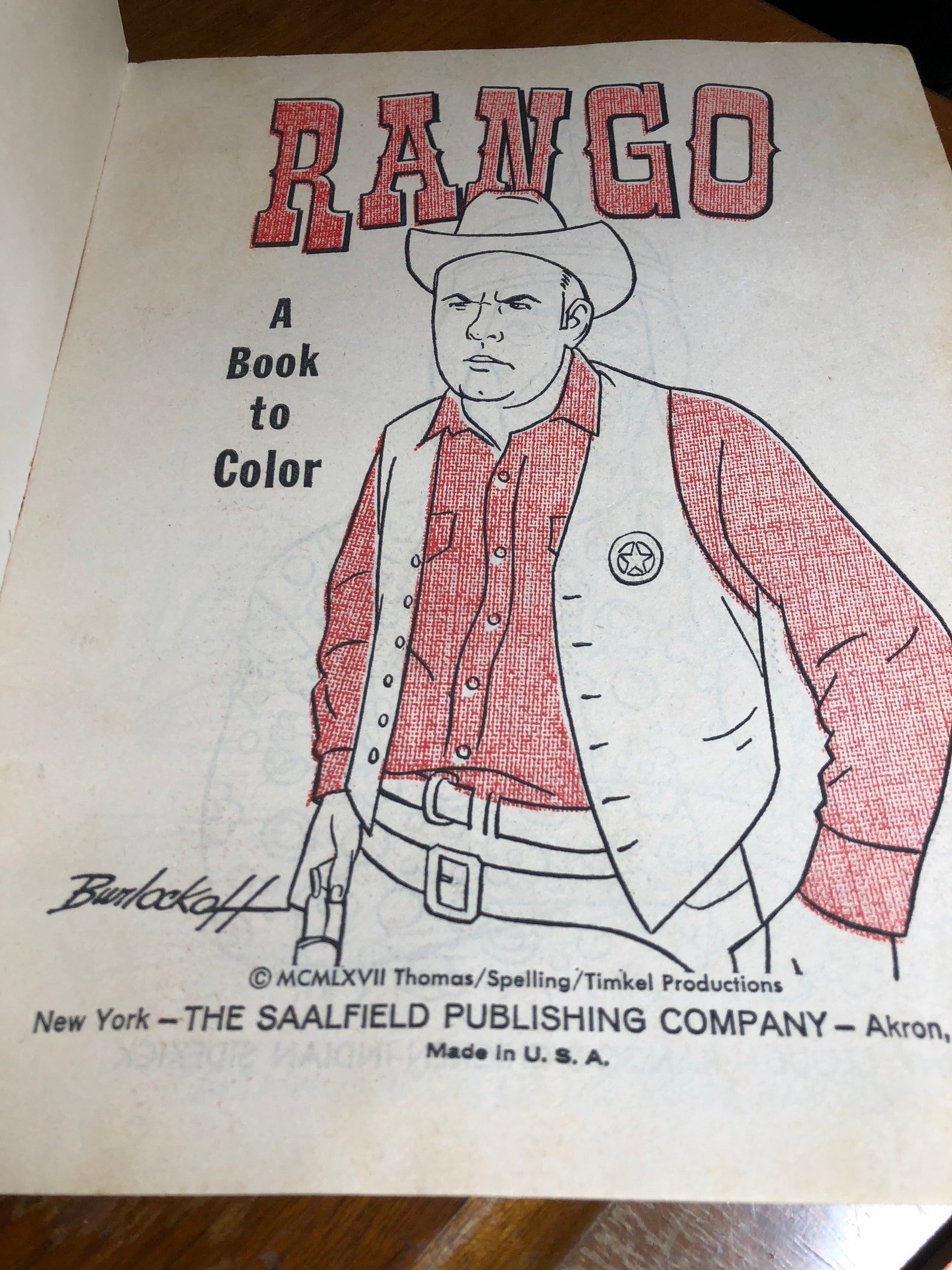 1967 Rango Texas Ranger Coloring Book Vintage Saalfield - Etsy