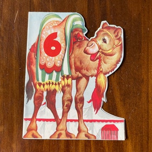 Vintage Humpy the Camel Theme Greeting Card Happy Birthday 6 Year Old ...