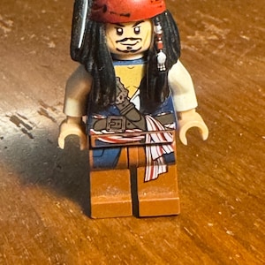 Lego Captain Jack Sparrow Minifigure Pirates of the Caribbean - Etsy