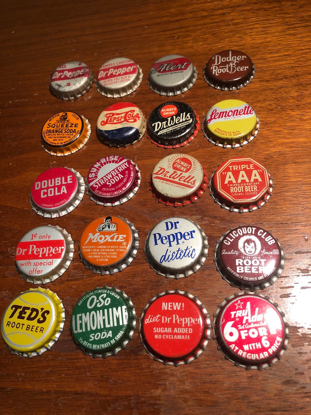 Collection of Soda Bottle Caps Cork Lined 20 Rare - Etsy