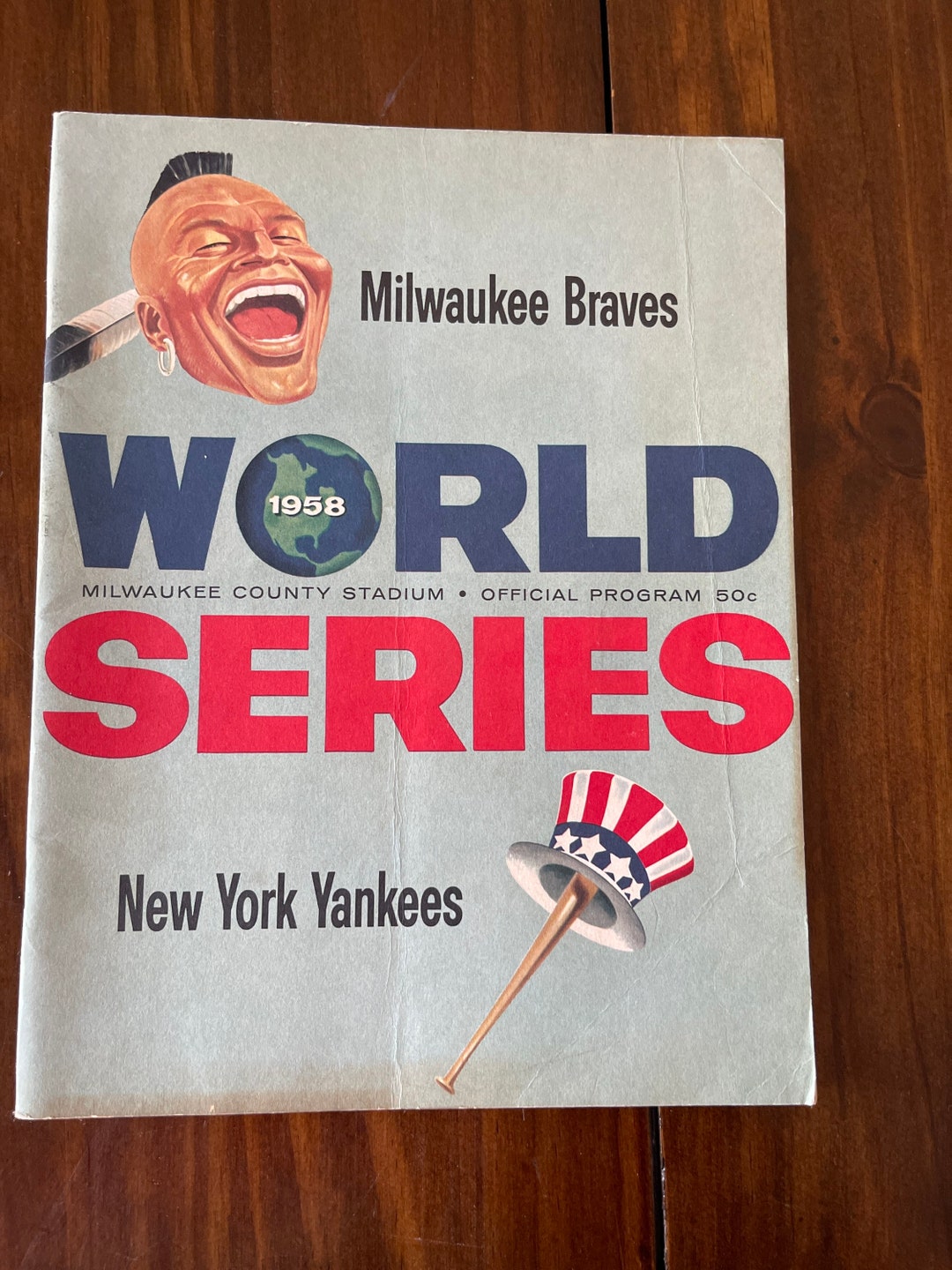 1958 Original Baseball MLB World Series Game Program Braves Vs Yankees ...