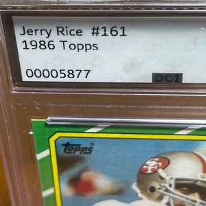 Jerry Rice Rookie Card 1986 Topps Football #161 RC Graded DCI 9 MINT - Etsy