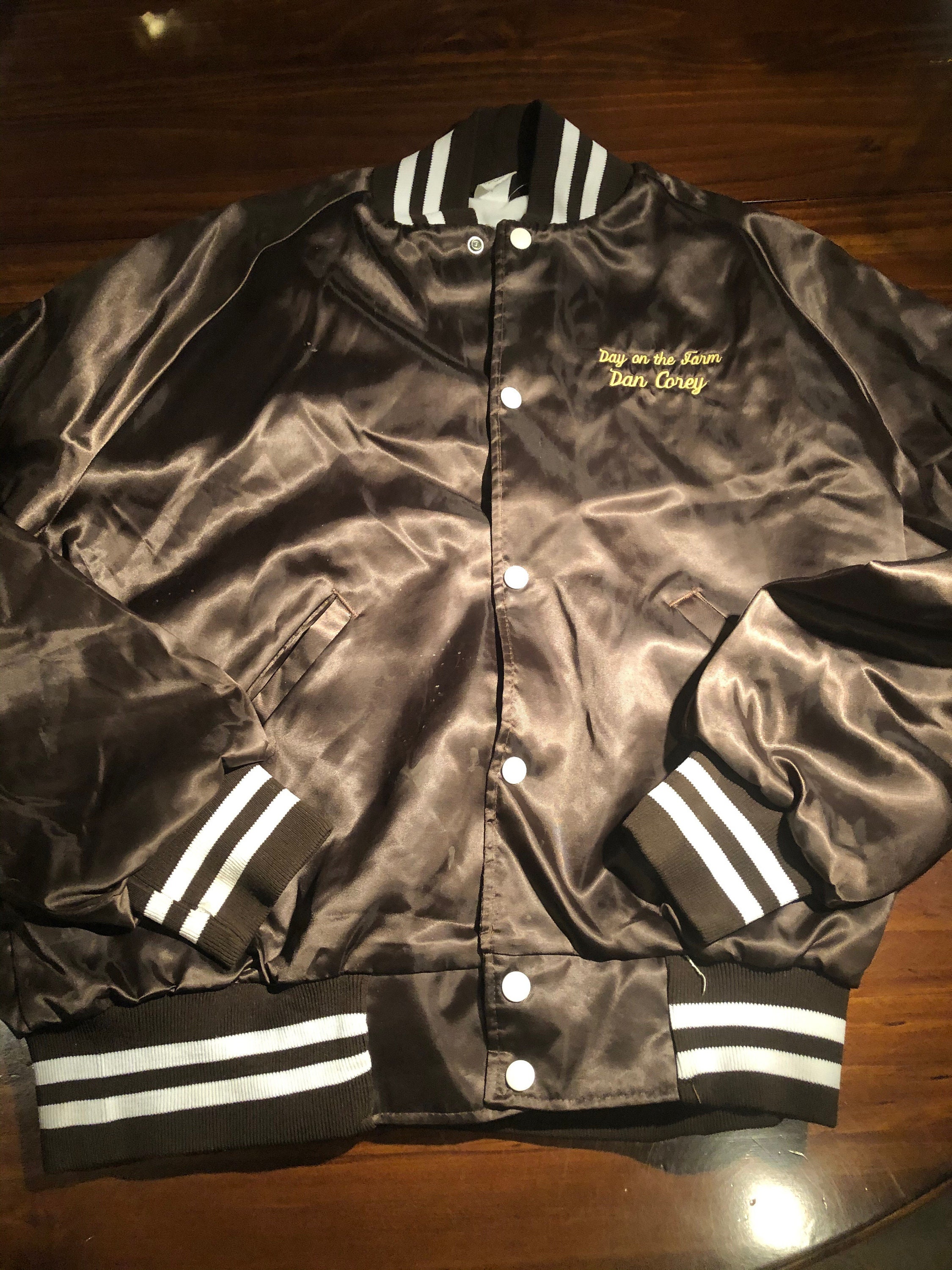 Vintage 80s Satin Snap Button Jacket Dan Cory Farm Kitsap - Etsy