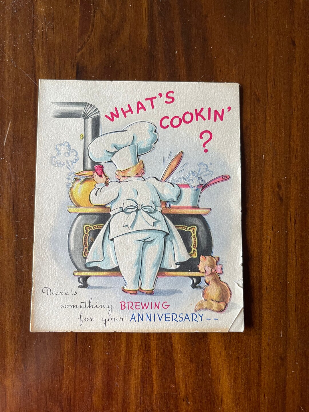 Vintage Cook Chef Themed Anniversary Greeting Card Diecut - Etsy