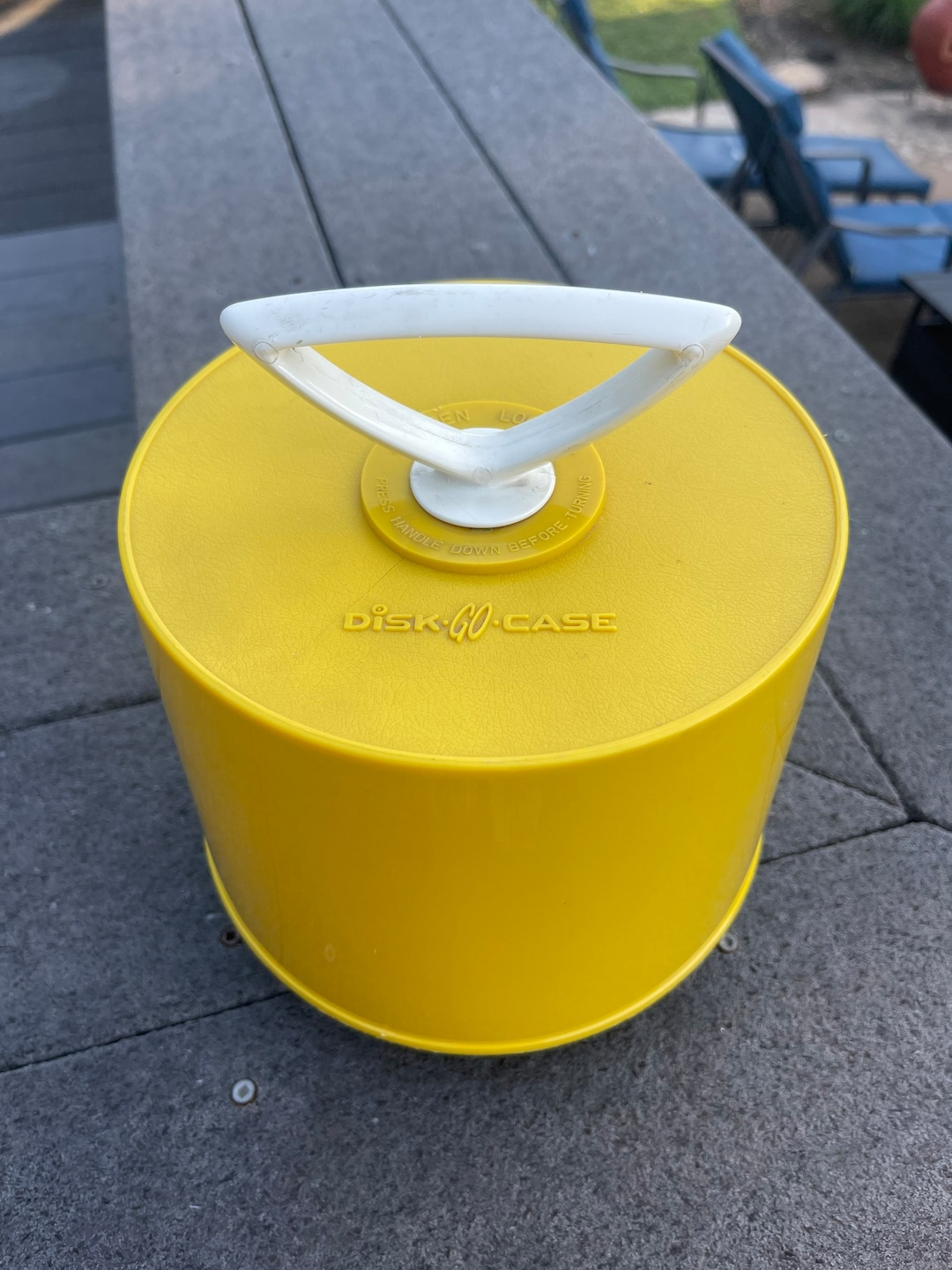 Disk Go Case Vinyl Record Holder Vintage Yellow Holds 60 45 RPM - Etsy