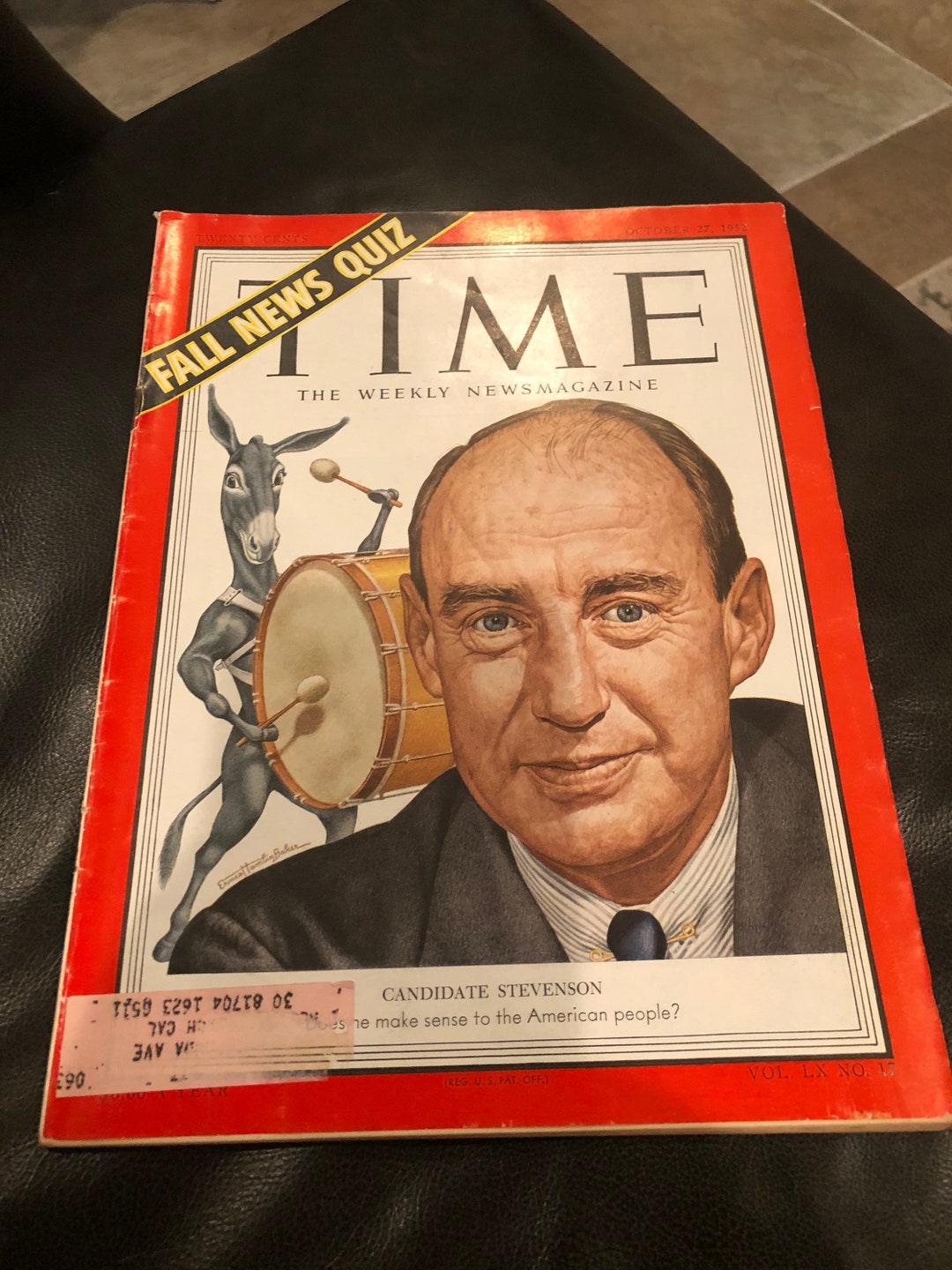 1952 Time Magazine Adlai Stevenson Candidate - Etsy