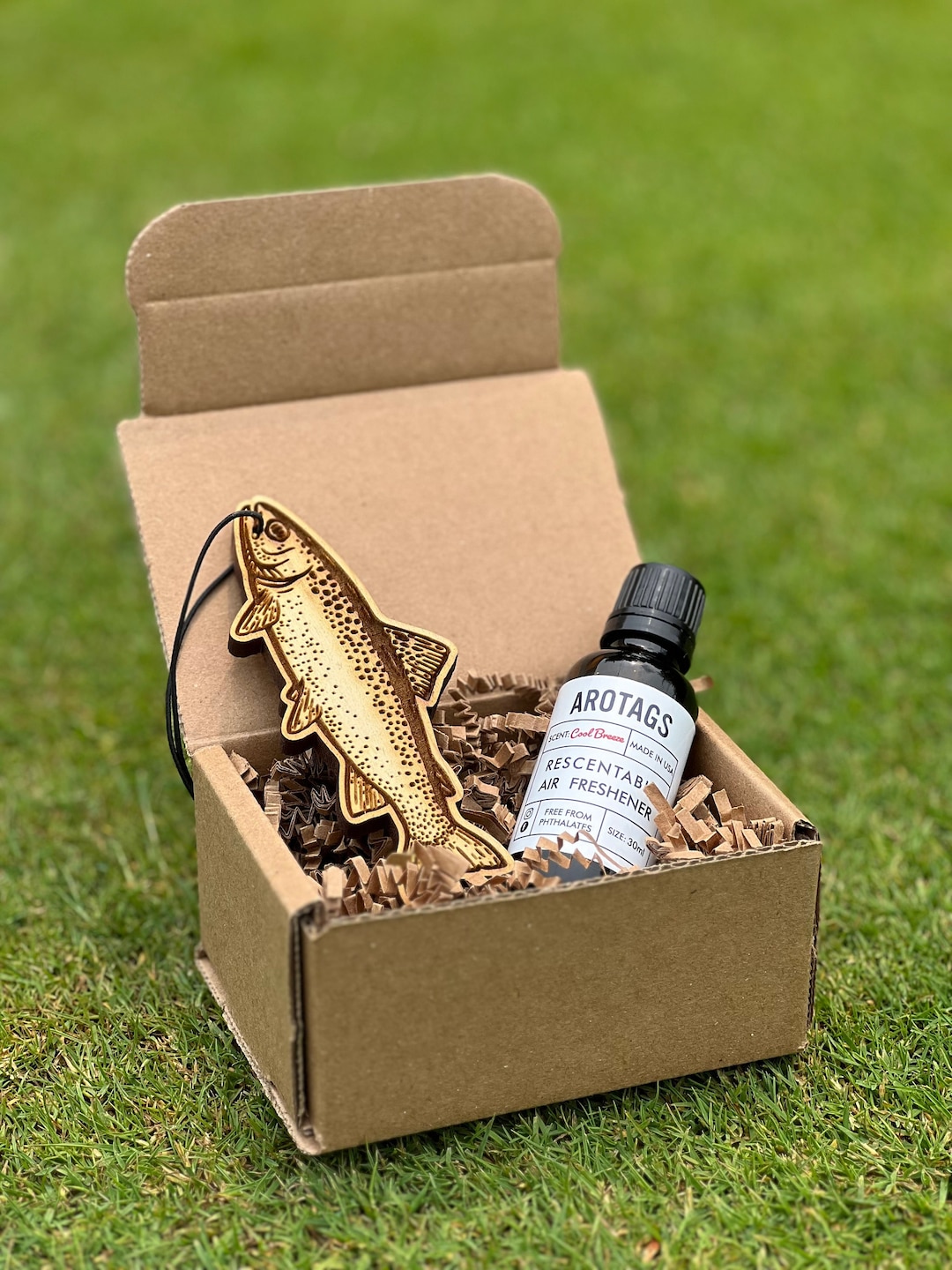 Trout Fishing Reusable Car Air Freshener - Includes Fragrance Oil and ...